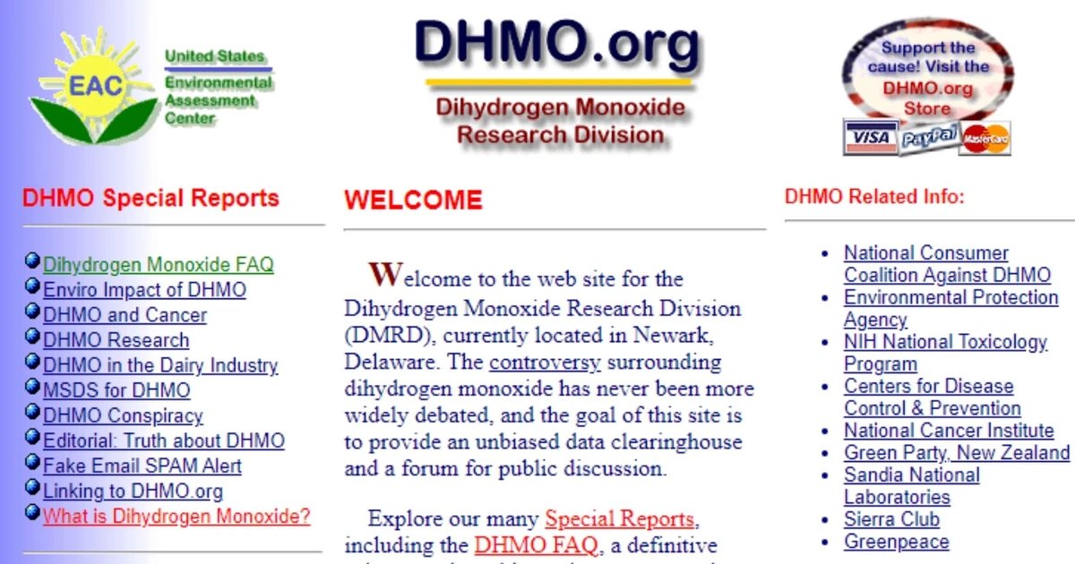 Is DHMO Website A Page Full Of Misleading Information About Dihydrogen ...